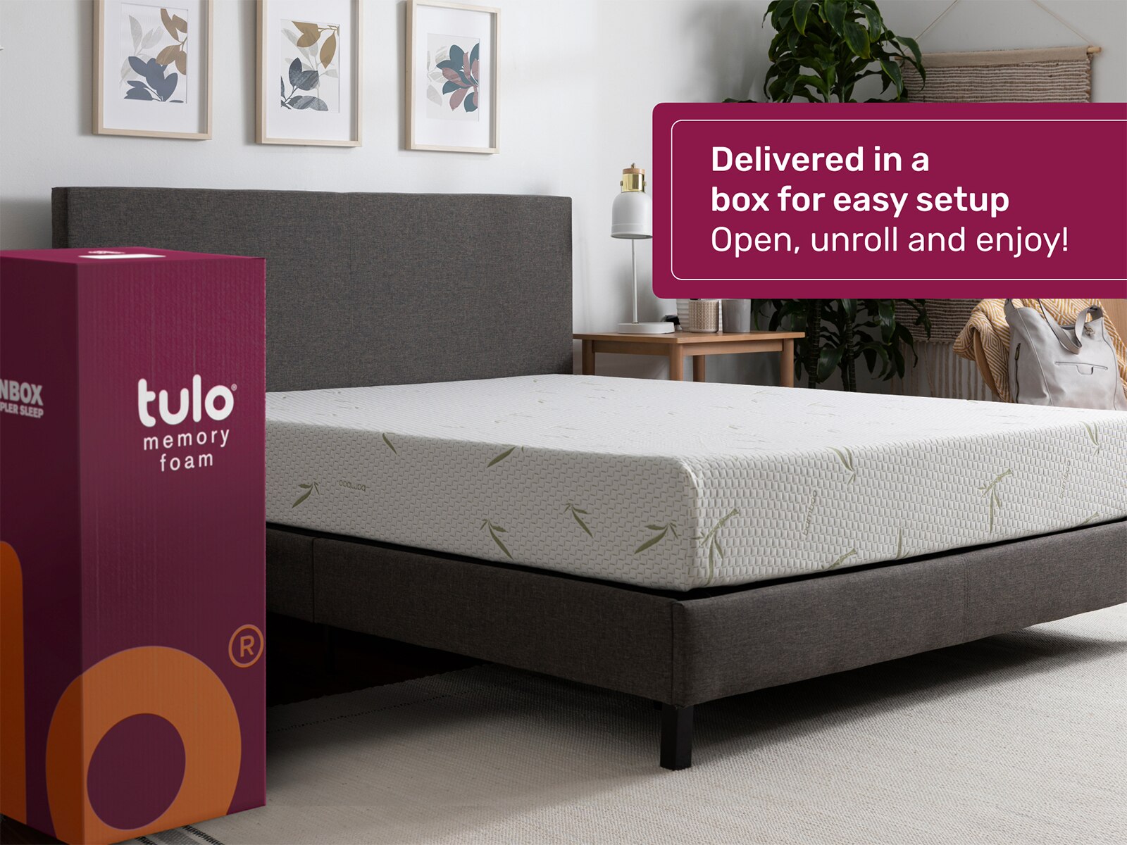 Tulo Bamboo 8" Medium Green Tea Memory Foam Mattress | Mattress Firm