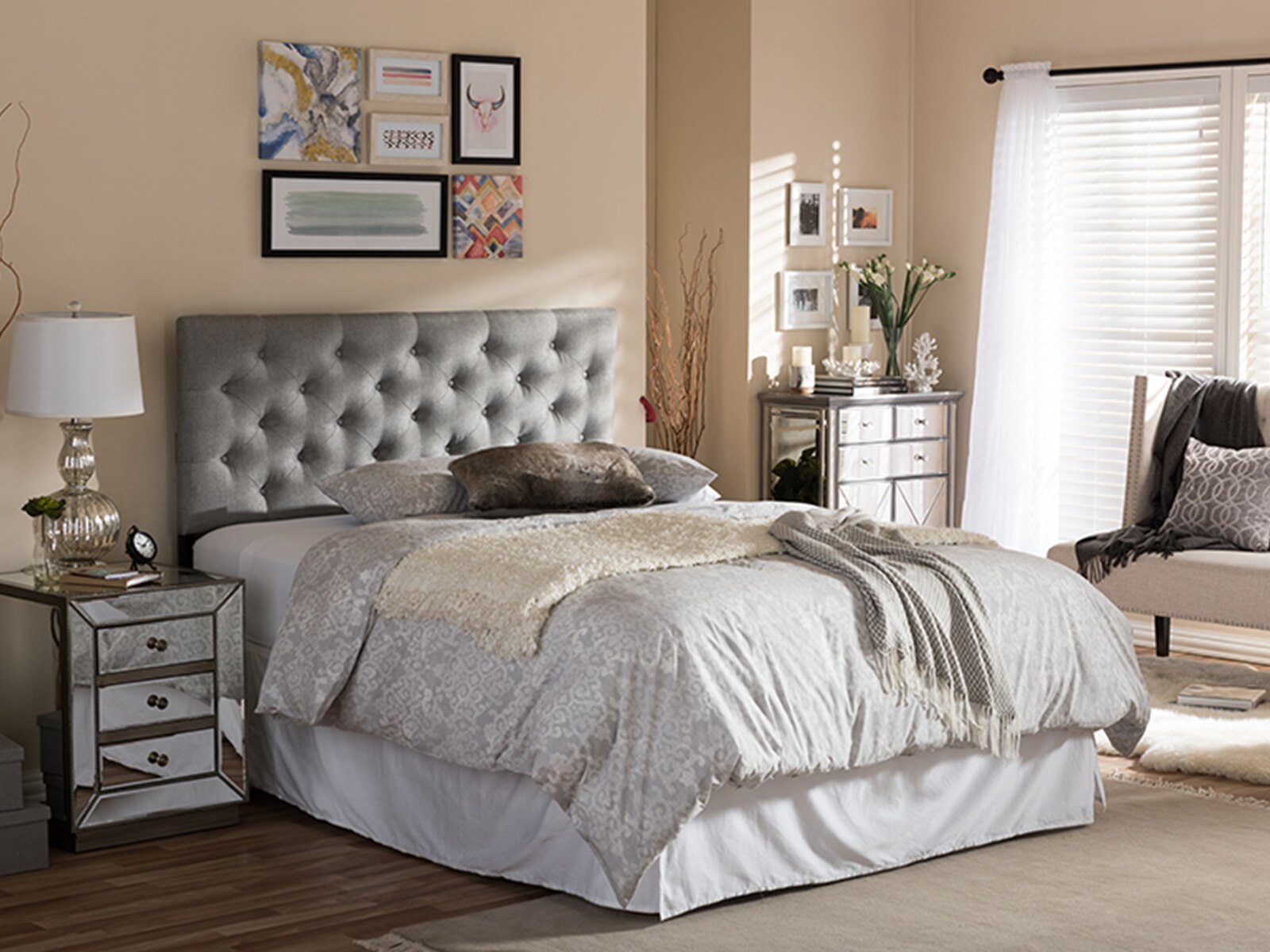 Viviana Upholstered Button-Tufted Headboard | Mattress Firm