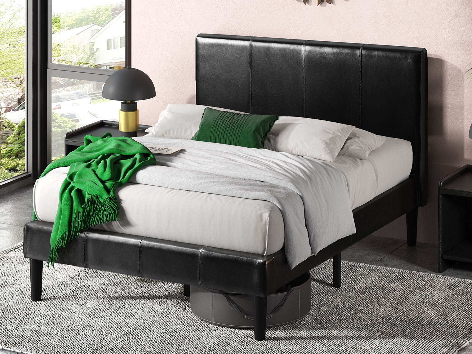 Sleepy's Deluxe Bethina Faux Leather Platform Bed | MattressFirm