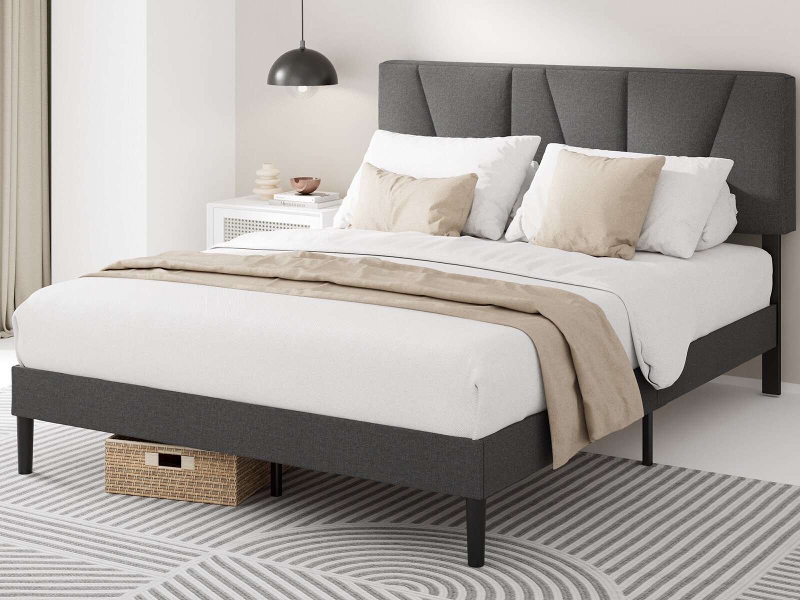 Sleepy's Basics Upholstered Geo Platform Bed | MattressFirm